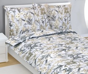 Bellatex Povlečení bavlněné 140x200, 70x90 cm Orchidea Šedá,Béžová
