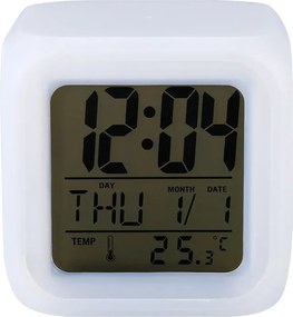 Verk Group Budík lcd teploměr chameleon svítící