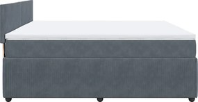 Box spring postel s matrací tmavě šedá 200x200 cm samet 3290125