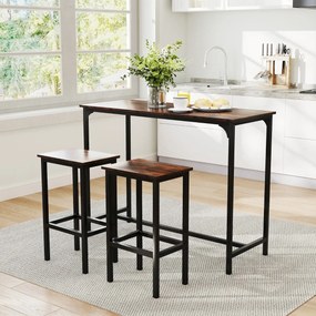 Costway 3 PCS. Jídelní stůl set s barovým stolem a amp; 2 taburety průmyslový
