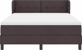 Postel s boxspringem s čelo Tmavě hnědá 160 x 200 cm textil 3340034