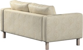 Potah na pohovku IKEA  Karlstad 2-místná, nerozkládací, krátký barva béžová látka lesklé, pletený vzor, vzorované