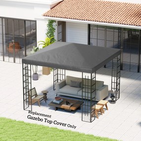 Náhradní střecha Outsunny pro altán 3 x 3 m, vodotěsný altánový stan, náhradní kryt pro zahradní altán, části vyrobené z oxfordské tkaniny, 370 g/m²,…