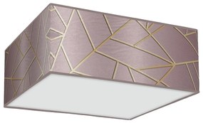 Stropní svítidlo Ziggy Square, 1x růžové/zlaté textilní stínítko, (bílé plexisklo), (50 cm)