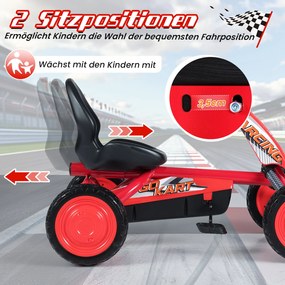 Costway Dětská motokára Pedál s nastavitelným sedadlem Pneumatika pro jízdu
