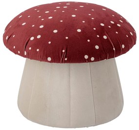 Červeno-bílý sametový dětský puf Lue - Bloomingville Mini