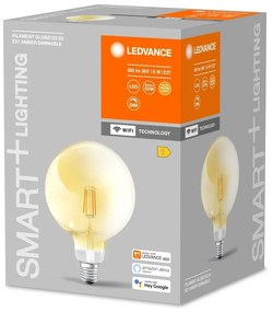 Chytrá stmívatelná LED WIFi žárovka E27 6 W FILAMENT, teplá bílá