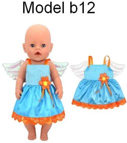 Oblečky Baby Born - Šaty s kytičkou a křidélky Motiv: model b12
