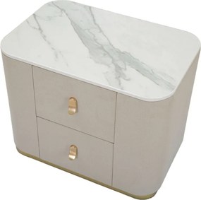Designový noční stolek Ondelette 60 cm krémový