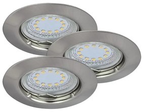 Rabalux LED zápustné bodové svítidlo Lite 3x3W | 240lm | 3000K - set 3 ks, saténový chrom, 1163