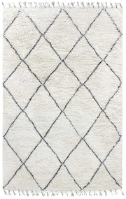 Černobílý vlněný berberský koberec s diamantovým vzorem Berber - 200*300 cm