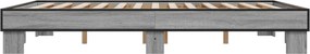 Rám postele šedý sonoma 150 x 200 cm kompozitní dřevo a kov 3280235