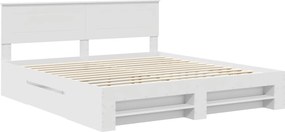 Rám postele s čelo Bílá 180 x 200 cm Kompozitní dřevo 3408732