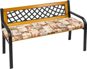 Bellatex Sedák na lavici hladký Káva zrnková hnědá, červená rozměr 40x150 cm