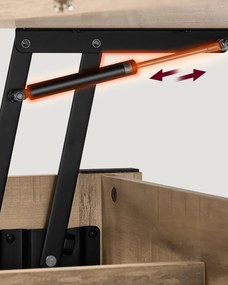 Výškově nastavitelný konferenční stolek Vasagle Kryo 100 cm camel hnědý