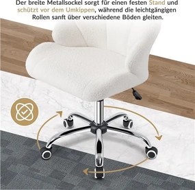 Kancelářská židle Yaheetech – sněhově bílá, polyester (267310100420)