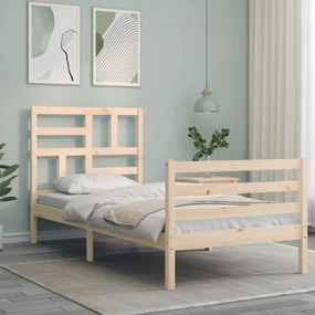 Rám postele s čelem 100 x 200 cm masivní dřevo 3194886