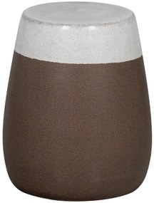 OnaDnes -20% Hoorns Hnědo-bílý keramický odkládací stolek Clain 29 cm