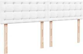 Box spring postel s matrací bílá 200x200 cm umělá kůže 3288437