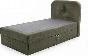 Čalouněná postel boxspring FORENA 90x200 cm tmavě zelená Matrace: Matrace Bonell pružinová