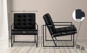 Relaxační křeslo Avon samet – černá