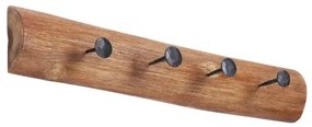 Praktický řemeslný věšák z vyzrálého dřeva s ručně kovanými hřeby 50 cm