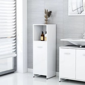 3dílný set koupelnového nábytku - dřevotříska | bílý s vysokým leskem