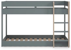 Patrová dětská postel šedozelená s roštem 90x190 cm Angel – Marckeric