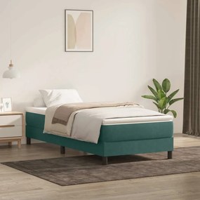 Postel Box Spring bez matrace tmavě zelená 80x220 cm samet 3315852