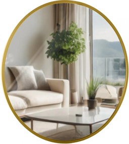Nástěnné zrcadlo Elsie M 323821 - 45x45 cm - Zlatá lesk