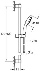 GROHE 26032001 - Sprchová souprava VITALIO START 110 600 mm lesklý chrom