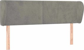 Čelo postele typu ušák světle šedé 147x23x78/88 cm samet 3116912