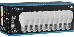 Mexen Nova 10x LED žárovka E27, G45, 3W, Neutrální - 4000K, 315 lm - L101-E27-0340-01x10