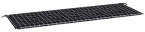vidaXL Poduška na zahradní lavici černá károvaná 150x50x3 cm oxford