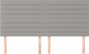 Čelo postele světle šedé 200 x 5 x 118/128 cm látkové 3116494