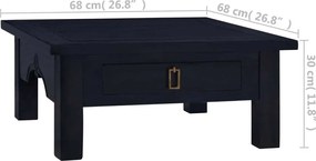 vidaXL Konferenční stolek klasicky hnědý 68x68x30 cm masivní mahagon [288826] Barva: Černá