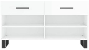 Botník bílý s vysokým leskem 102 x 35 x 55 cm kompozitní dřevo - Default Title