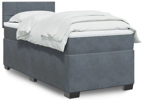 Box spring postel s matrací tmavě šedá 80 x 200 cm samet 3286163