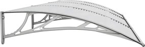 Vchodová stříška šedá 300 x 100 cm polykarbonát 153572