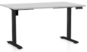 Výškově nastavitelný stůl OfficeTech B, 120 x 80 cm, černá podnož, světle šedá
