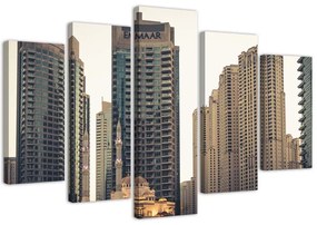 Obraz na plátně pětidílný Dubaj Mrakodrapy - 100x70 cm