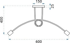Toolight Paradise, stropní svítidlo 3xE27 392227, černá, OSW-04009