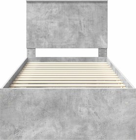 Rám postele s čelo Beton 90 x 200 cm Masivní borové dřevo 3411058