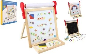 TEDDIES Tabule oboustranná magnetická / Dřevo / 33x33 cm / S rolí papí