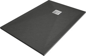 Mexen Stone+, obdélníková vanička z minerálního kompozitu 140 x 100 cm, antracitová, 44711014