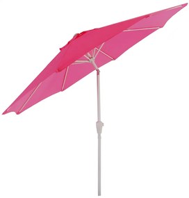 Slunečník N19 Ø 3m sklopný polyester/hliník - růžový