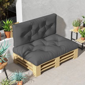 Outsunny 2místný Paletový Polštář 120cm x 80cm x 12cm s UV Ochrannou pro Zahradní Lavici, Tmavě Šedý
