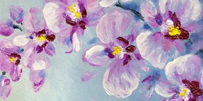 Obraz romantické fialové květy Varianta: 100x50