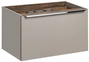 COMAD Závěsná skříňka s umyvadlem - SANTA FE 82-80 taupe + 89-80 oak, šířka 80 cm, krémová/dub santa fe vintage