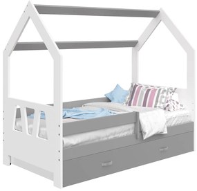Dětská postel Domeček 160x80 D3A bílá s roštem